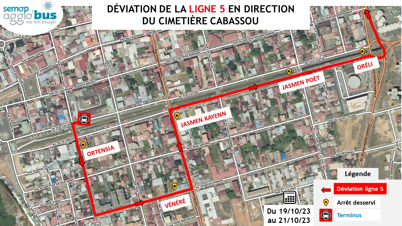 Déviation des lignes urbaines 2, 4 et 5 – Semop